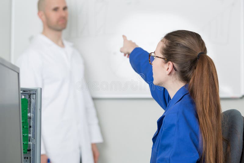 Tutor and Student Fixing Computer in Class Stock Photo - Image of ...