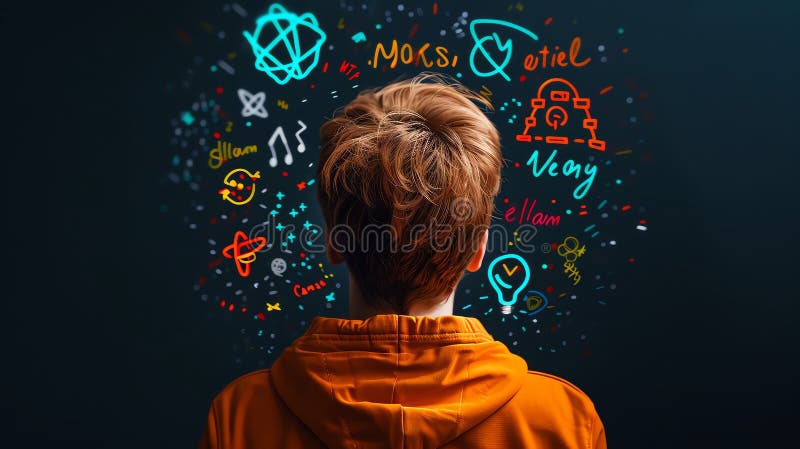 Tutor Teaching Programming, Hand-drawn Style, Doodle Symbols and Code ...