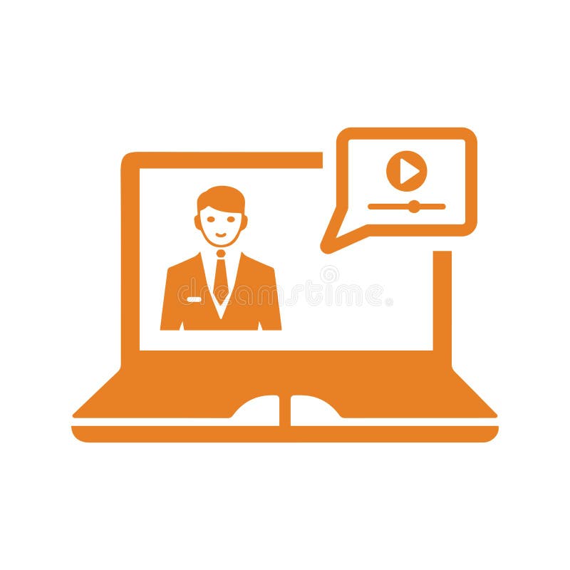 Tutorial, Elearning Icon. Orange Color Vector EPS Stock Vector ...