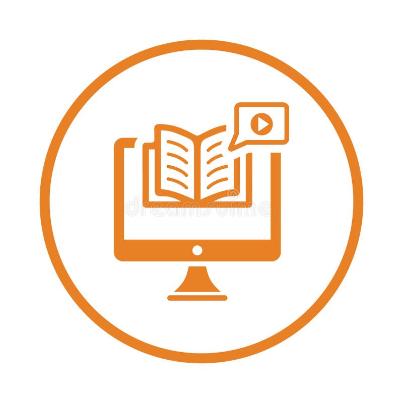 Tutorial, Elearning, Multimedia, Ebook, Video Icon. Orange Vector ...