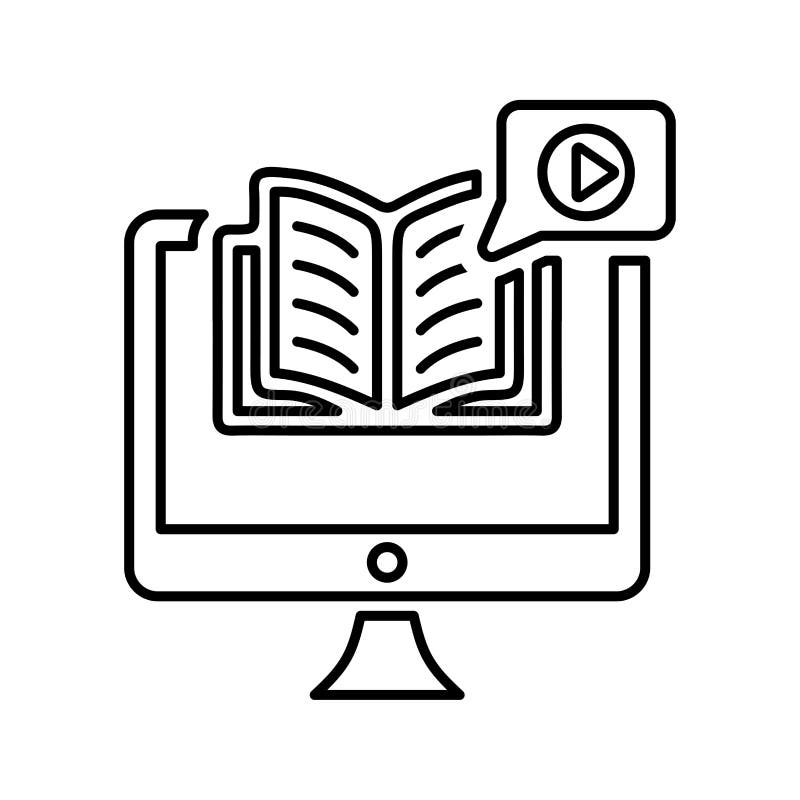 Tutorial, Elearning, Multimedia, Ebook, Video Outline Icon. Line Art ...