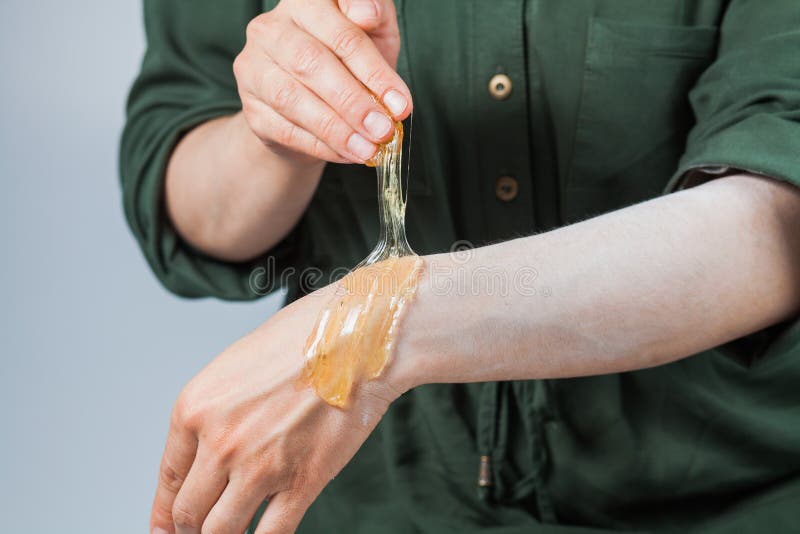 Tutorial Hair Removing Sugaring, Depilation, Waxing Stock Image - Image ...