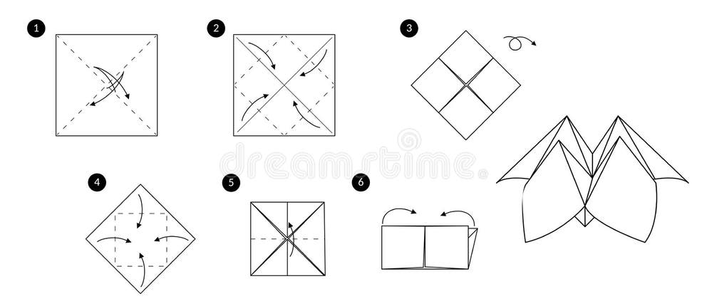 Tutorial How To Make Origami Fortune Teller Stock Vector - Illustration ...