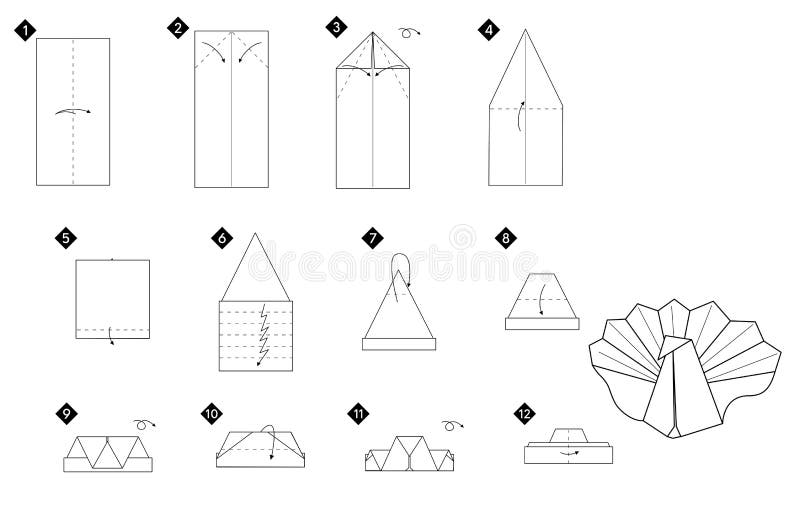 Step by Step Instructions How To Make Origami Cup Stock Vector ...