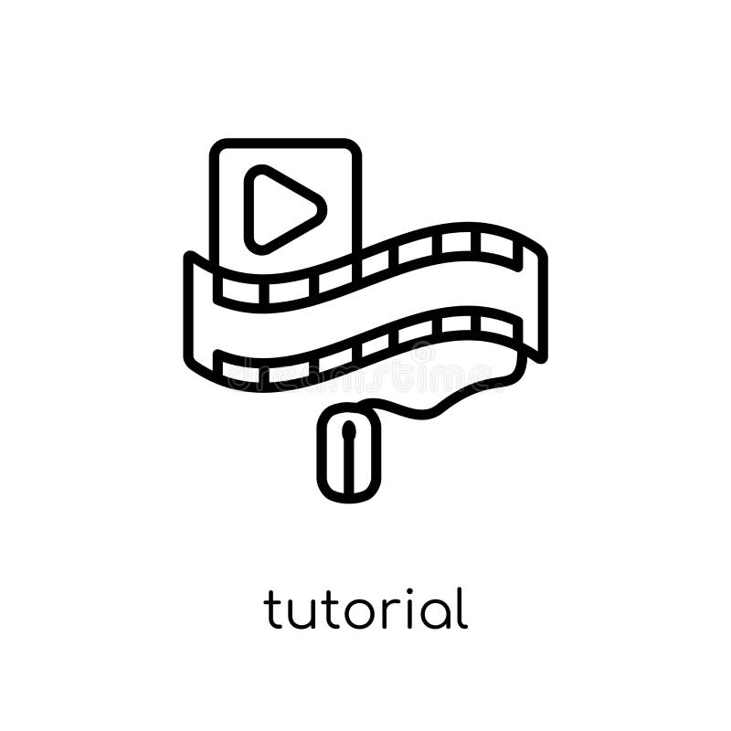Tutorial Icon. Trendy Modern Flat Linear Vector Tutorial Icon on Stock ...