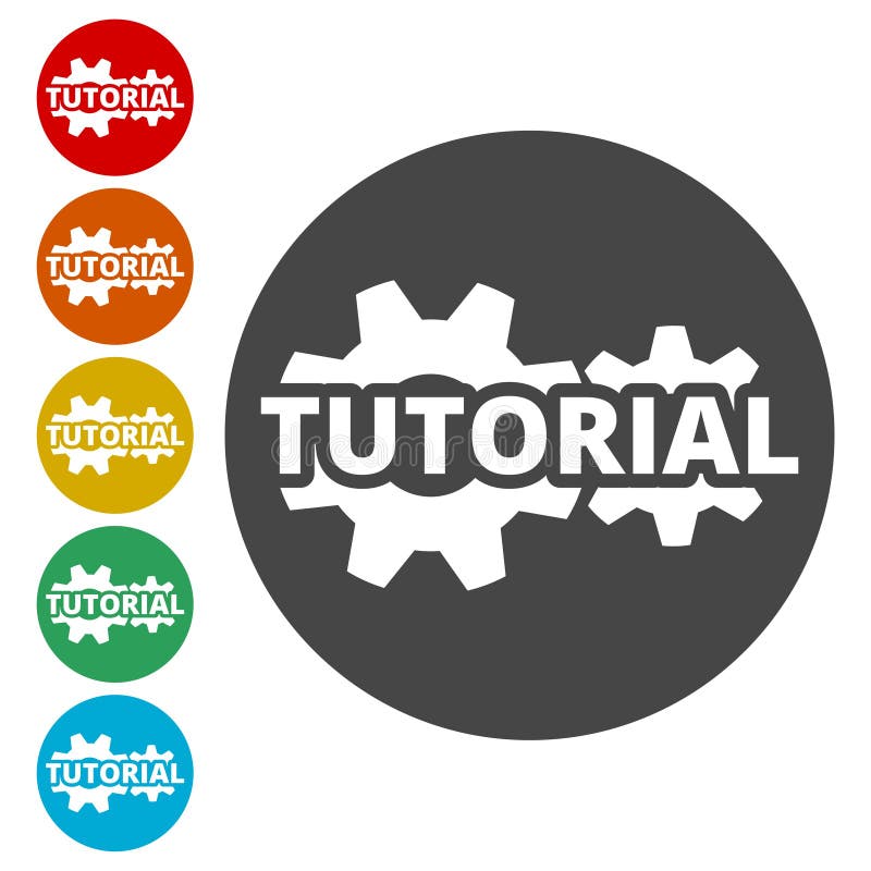 Tutorial Icons Set - Illustration Stock Vector - Illustration of gold ...