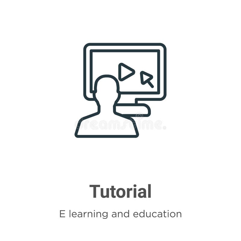 Tutorial Outline Vector Icon. Thin Line Black Tutorial Icon, Flat ...