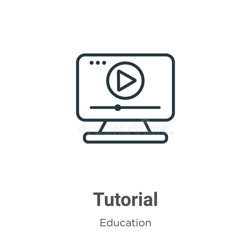 Tutorial Outline Vector Icon. Thin Line Black Tutorial Icon, Flat ...
