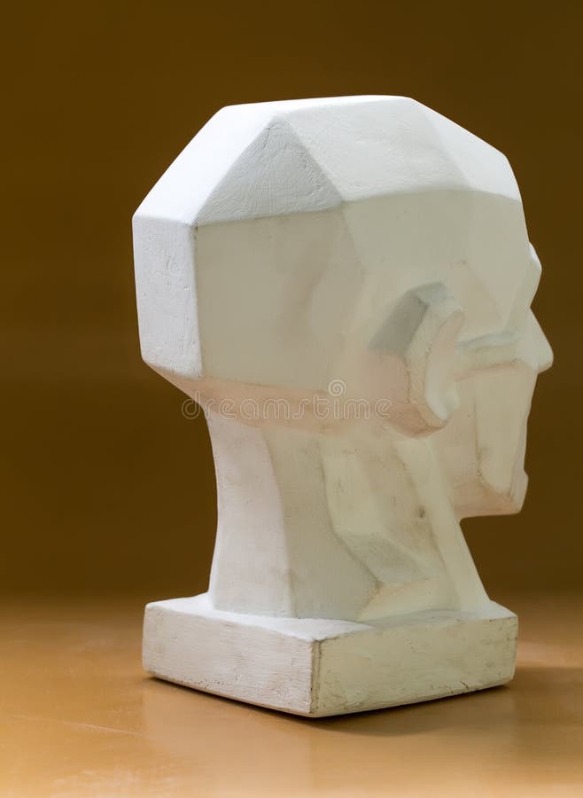 Tutorial Primitive Plaster Head Model. Stock Image - Image of eyebrow ...