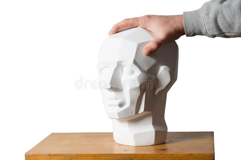 Tutorial Primitive Plaster Head Model Stock Image - Image of face ...