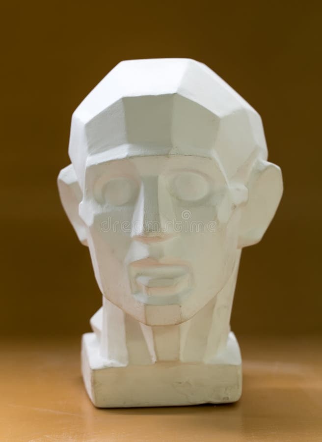 Tutorial Primitive Plaster Head Model. Stock Image - Image of brown ...
