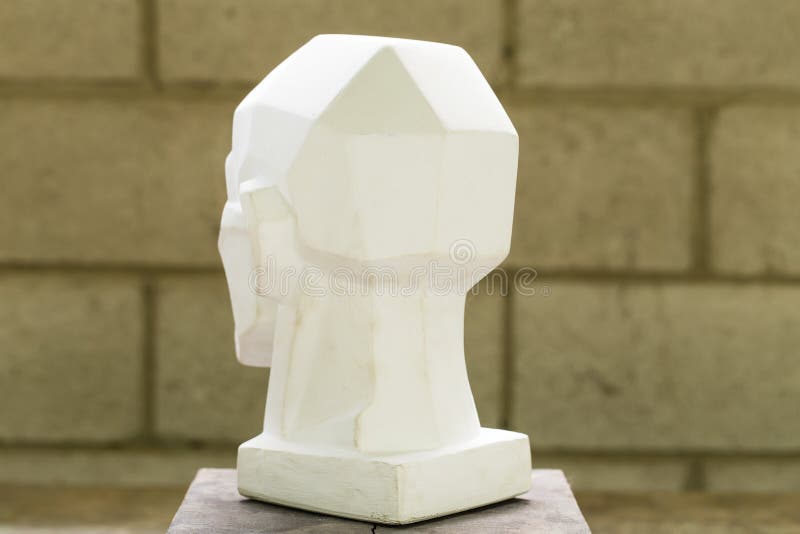 Tutorial Primitive Plaster Head Model. Stock Image - Image of eyebrow ...