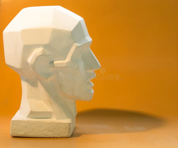 Tutorial Primitive Plaster Head Model. Stock Photo - Image of sculptor ...
