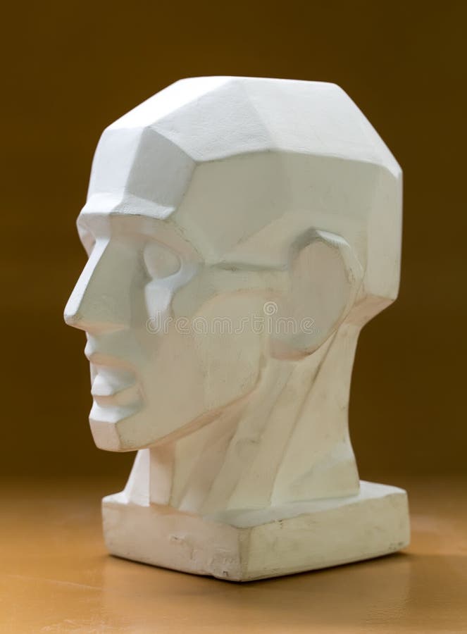 Tutorial Primitive Plaster Head Model. Stock Photo - Image of gypsum ...