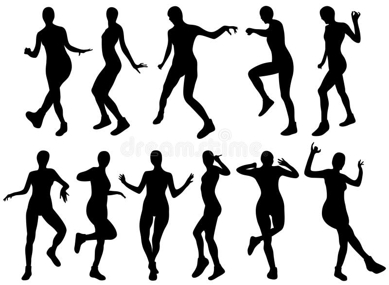 Shuffle dance silhouettes stock illustration. Illustration of lifestyle ...