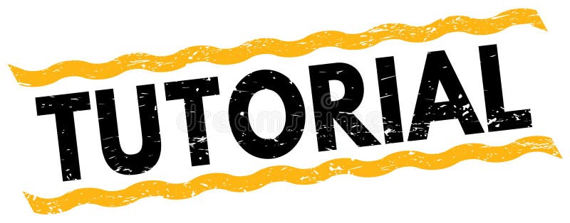 TUTORIAL Text on Yellow-black Lines Stamp Sign Stock Illustration ...