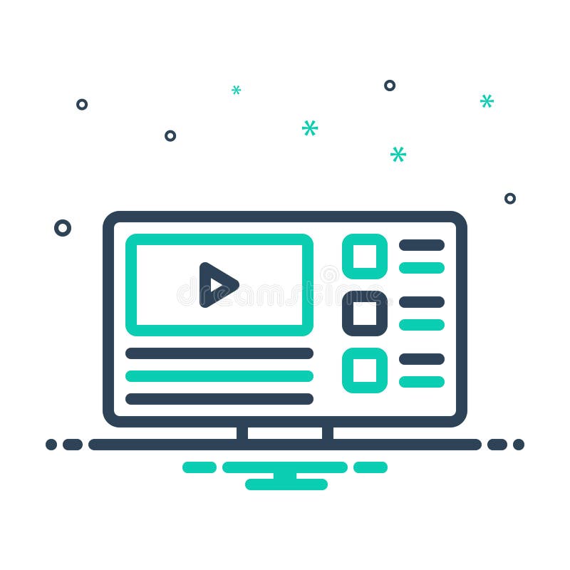 Mix Icon for Tutorials, Online and Player Stock Illustration ...