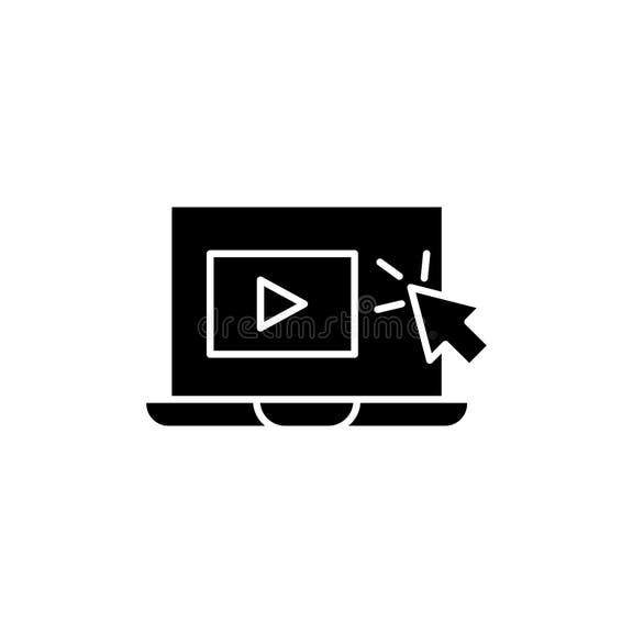 Tutorials Icon Set. Multimedia Learning Content in a Black Filled and ...