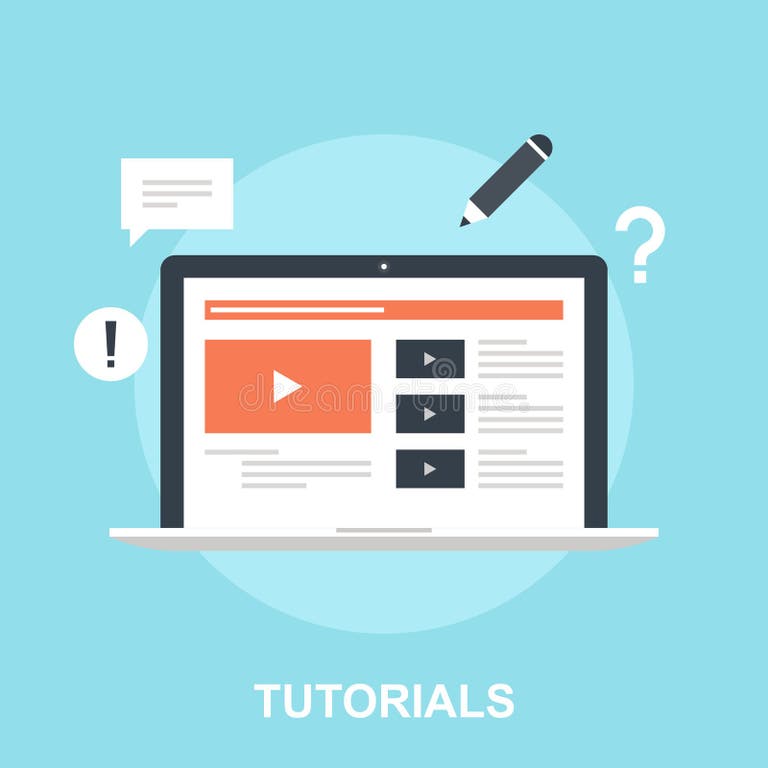 Tutorials Vector Illustration Concept Stock Vector - Illustration of learn, flat: 364376588