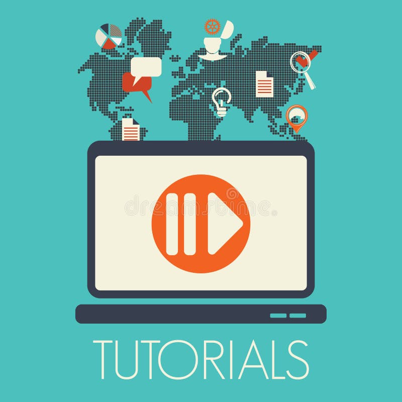 Tutorials stock vector. Illustration of study, video - 87624744