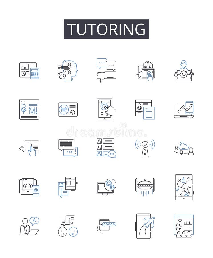 Tutoring Line Icons Collection. Coaching, Mentoring, Advising ...