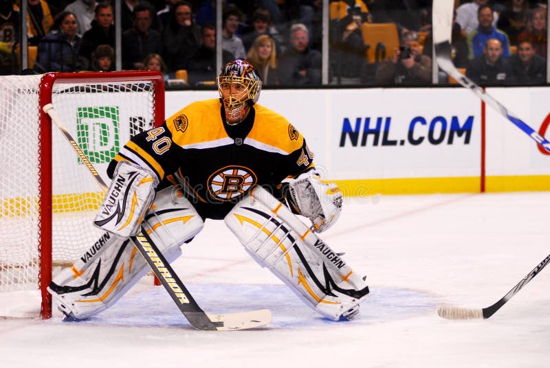 Tuukka Rask makes a save editorial stock image. Image of puck - 22373639