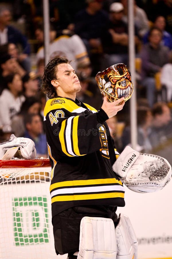 Tuukka Rask makes a save editorial stock image. Image of puck - 22373639