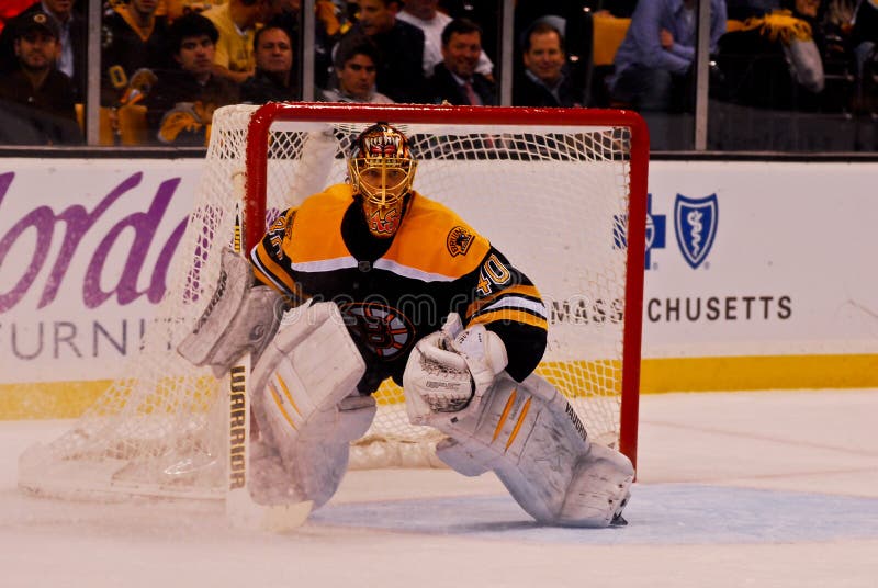 Tuukka Rask makes a save editorial stock image. Image of puck - 22373639