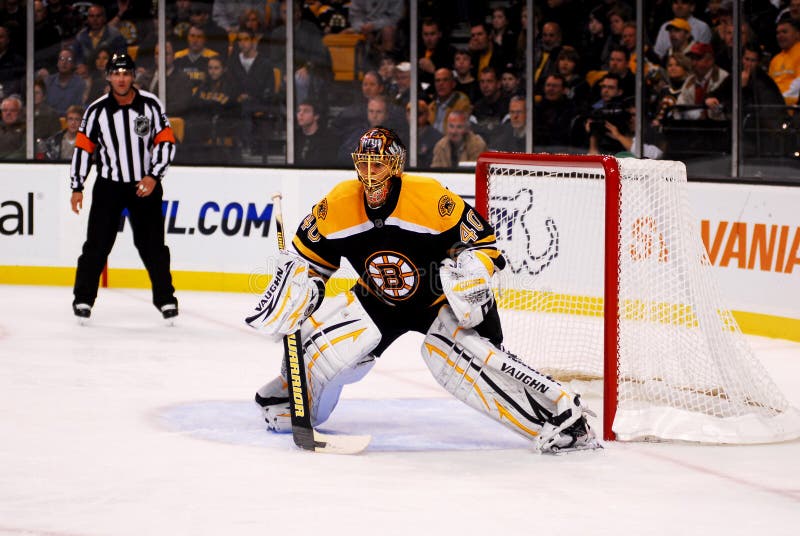 Tuukka Rask makes a save editorial stock image. Image of puck - 22373639