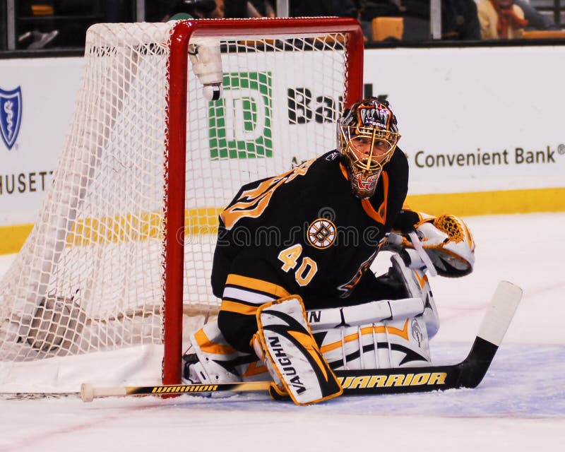 Tuukka Rask makes a save editorial stock image. Image of puck - 22373639
