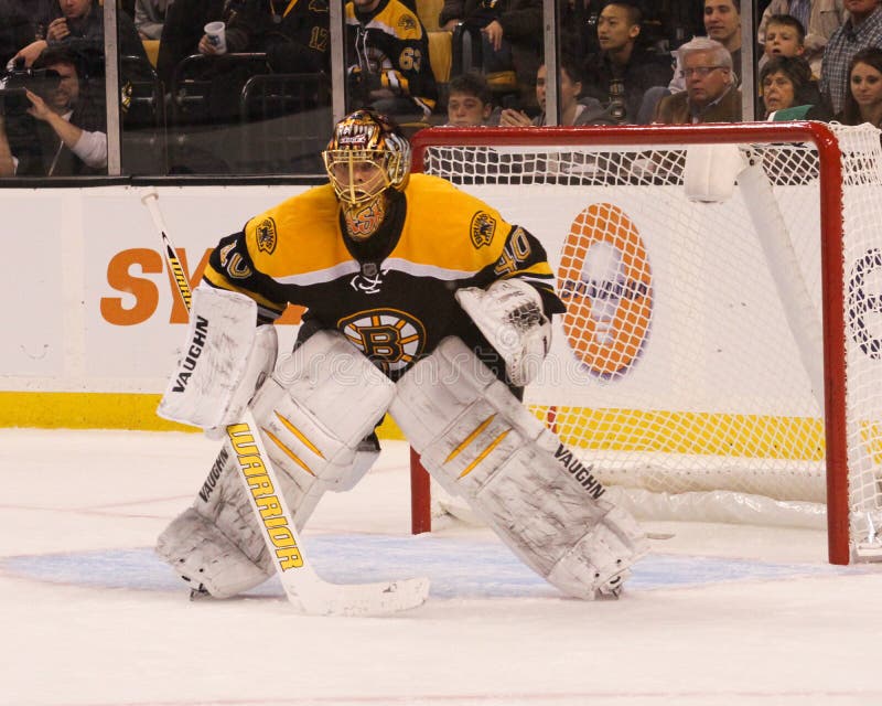 Tuukka Rask makes a save editorial stock image. Image of puck - 22373639