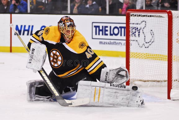 Tuukka Rask makes a save editorial stock image. Image of puck - 22373639