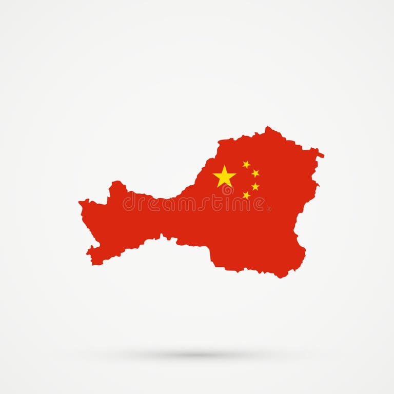 Tuva Republic Map in China Flag Colors, Editable Vector Stock ...