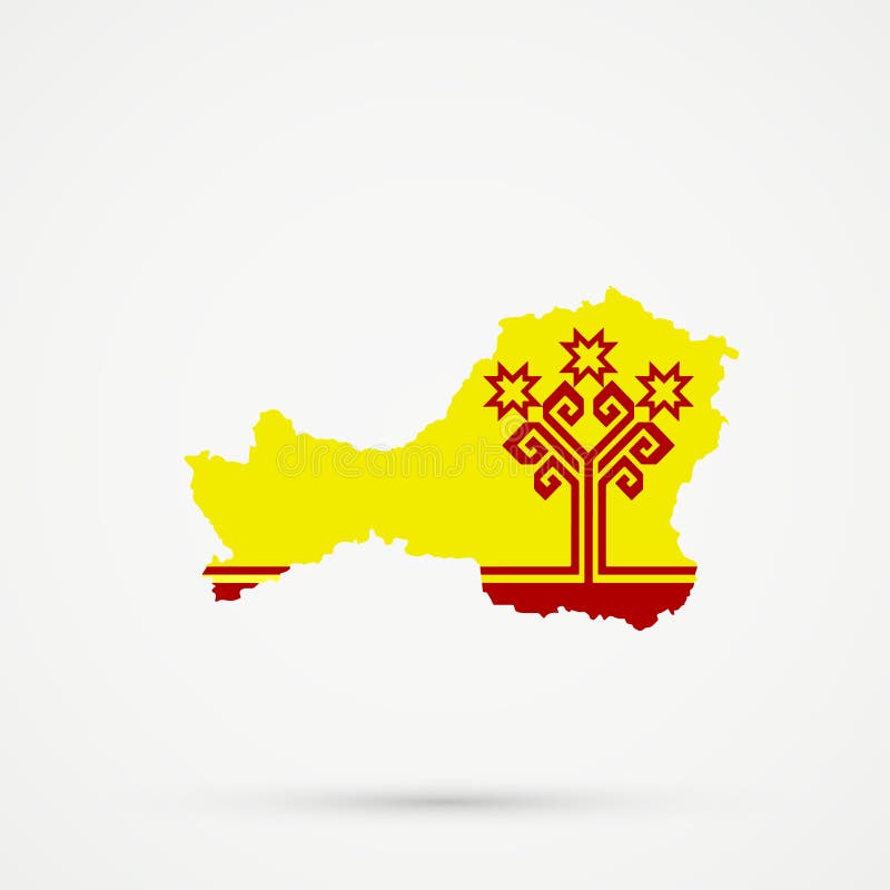 Tuva Republic Map in Chuvashia Flag Colors, Editable Vector Stock ...