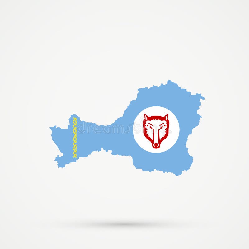 Tuva Republic Map in Gagauzes Ethnic Groups Flag Colors, Editable ...