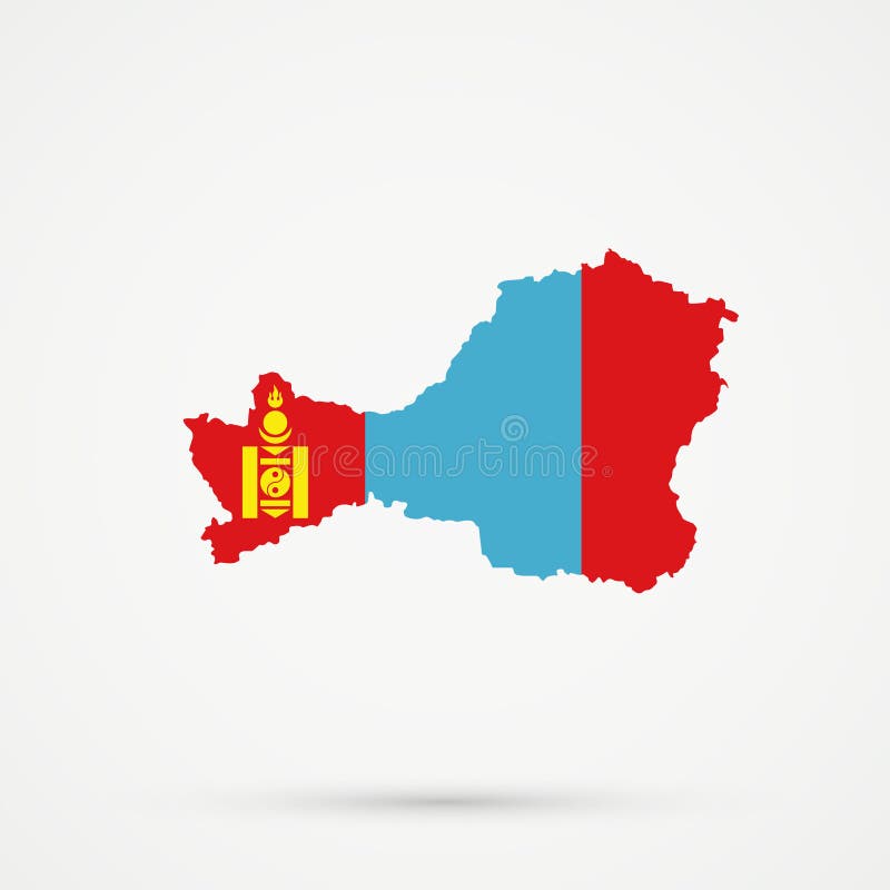 Tuva Republic Map in Mongolia Flag Colors, Editable Vector Stock ...