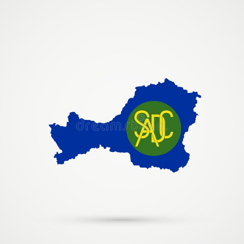 Tuva Republic Map in Southern African Development Community SADC Flag ...