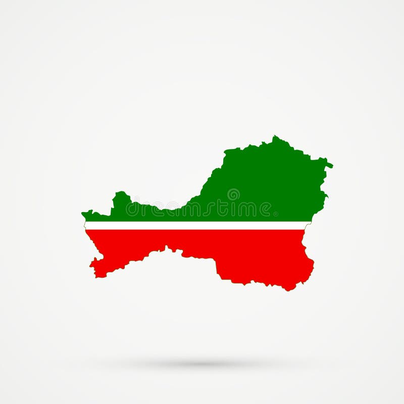 Tuva Republic Map in Tatarstan Flag Colors, Editable Vector Stock ...