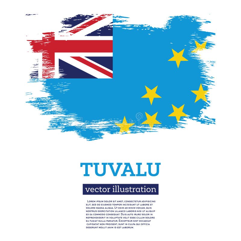 Tuvalu Flag with Brush Strokes. Independence Day Stock Vector ...