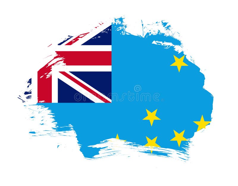 Tuvalu Flag Painted on Minimal Brush Stroke Background Stock Photo ...