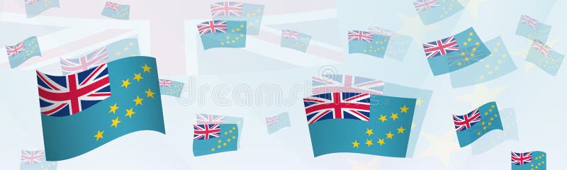 Tuvalu Flag-themed Abstract Design on a Banner. Abstract Background ...
