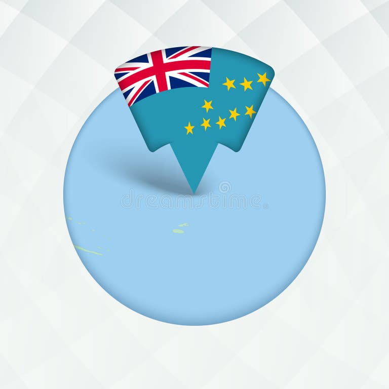 Tuvalu Map Highlighted with Flag Marker Stock Vector - Illustration of ...