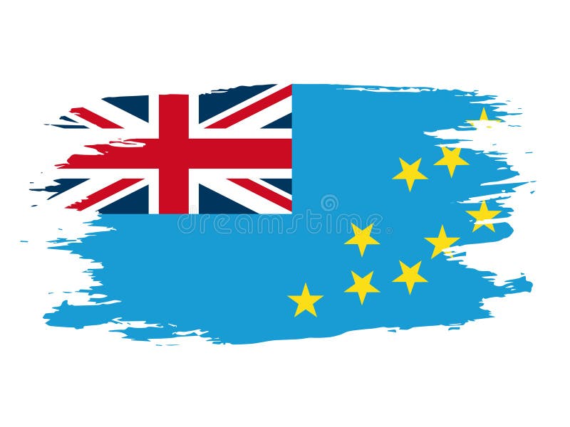 Tuvalu National Flag Painted with a Brush Stock Vector - Illustration ...
