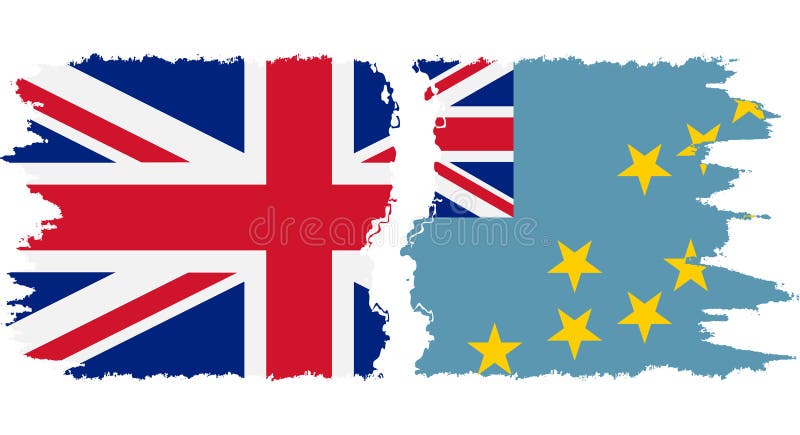 Tuvalu and UK Grunge Flags Connection Vector Stock Vector ...