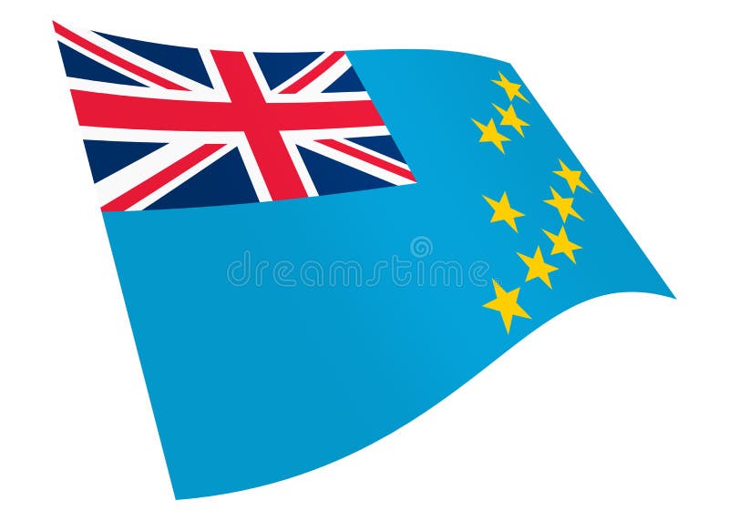Tuvalu Waving Flag Graphic Isolated on White with Clipping Path 3d ... Tuvalu Waving Flag Graphic Isolated on White with Clipping Path 3d ...