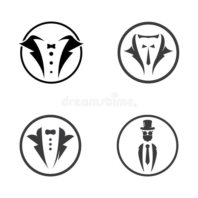 Tuxedo Logo Icon Vector Design Template Illustration Stock Vector ...