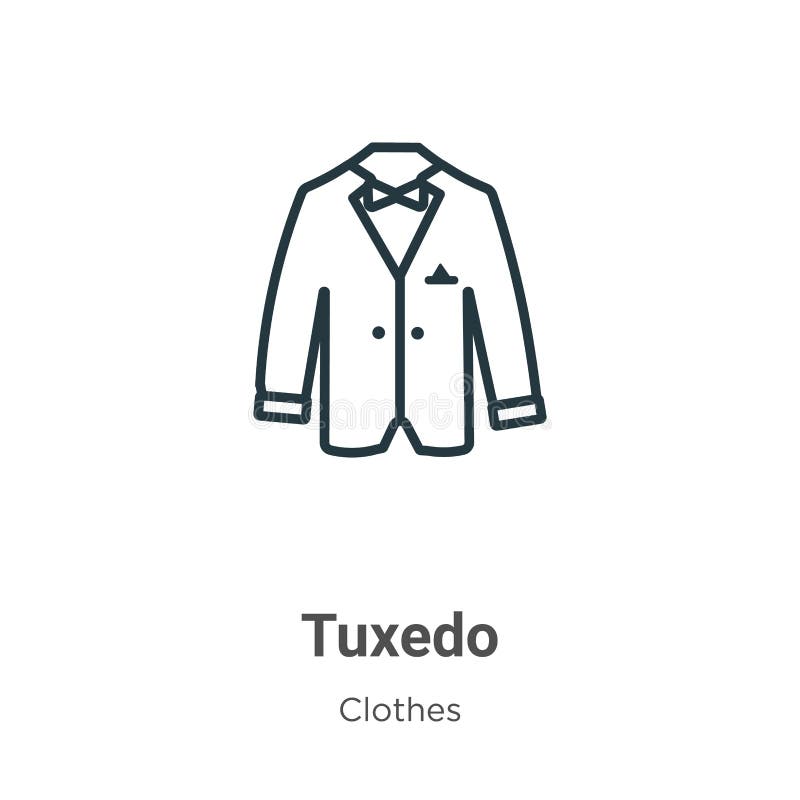 Outline Tuxedo Vector Icon. Isolated Black Simple Line Element ...