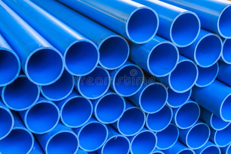 Tuyau Bleu De PVC Pour L'eau Potable Image stock - Image du évacuation ...