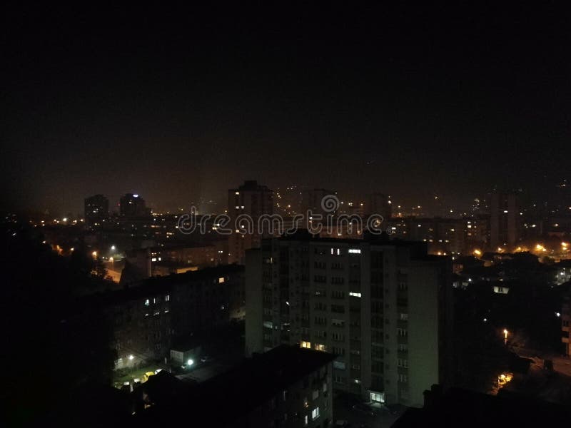 Tuzla night skyline stock image. Image of beautiful - 162190177