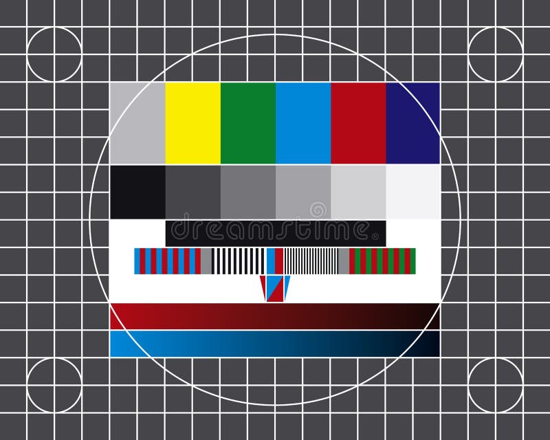 TV Colour Bars Test Card Screen. SMPTE Television Color Test ...
